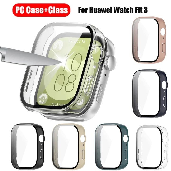 Glass+Case for Huawei Watch Fit 3 SmartWatch, Screen Protector Hard PC ...
