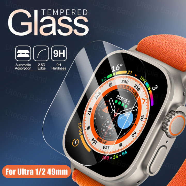 Tempered Glass for Apple Watch Ultra 49mm Screen Protector Anti-Scratch ...