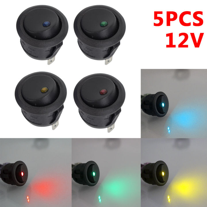 Luminescence Toggle Switches Waterproof 5Pcs/Set 12V ON/OFF LED Light ...
