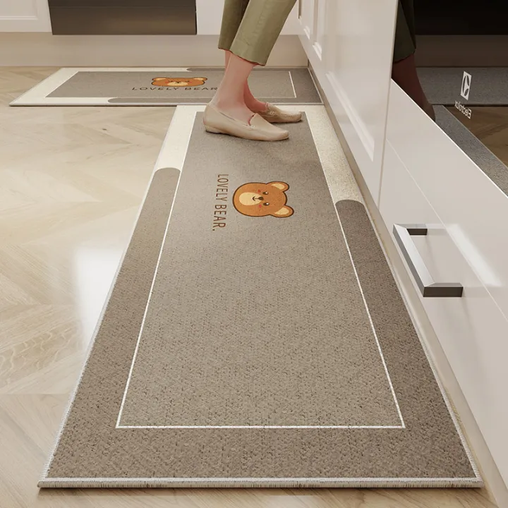 VIKAMA 1/2 Piece Kitchen Floor Mat Strip can be Cut Crystal Velvet ...