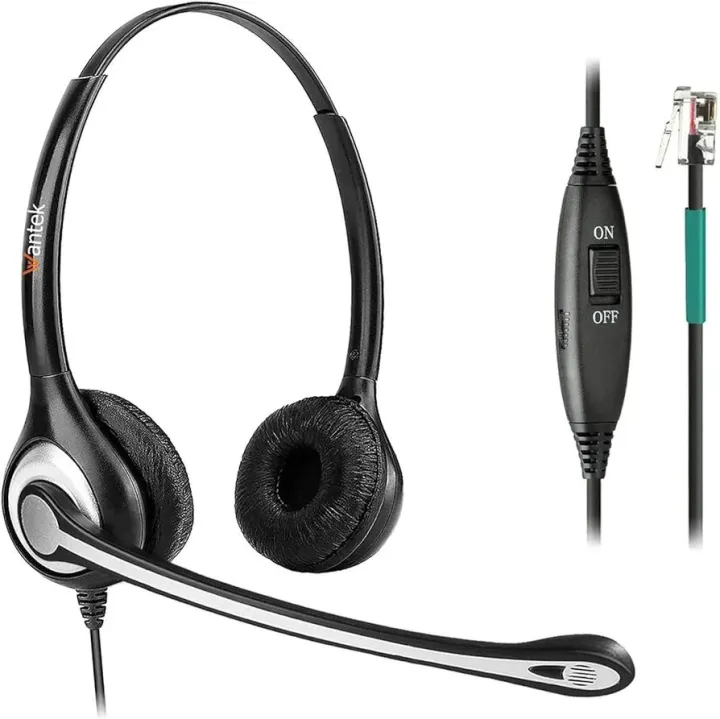 Wantek RJ9 Telephone Headset with Microphone Noise Cancelling, Office ...