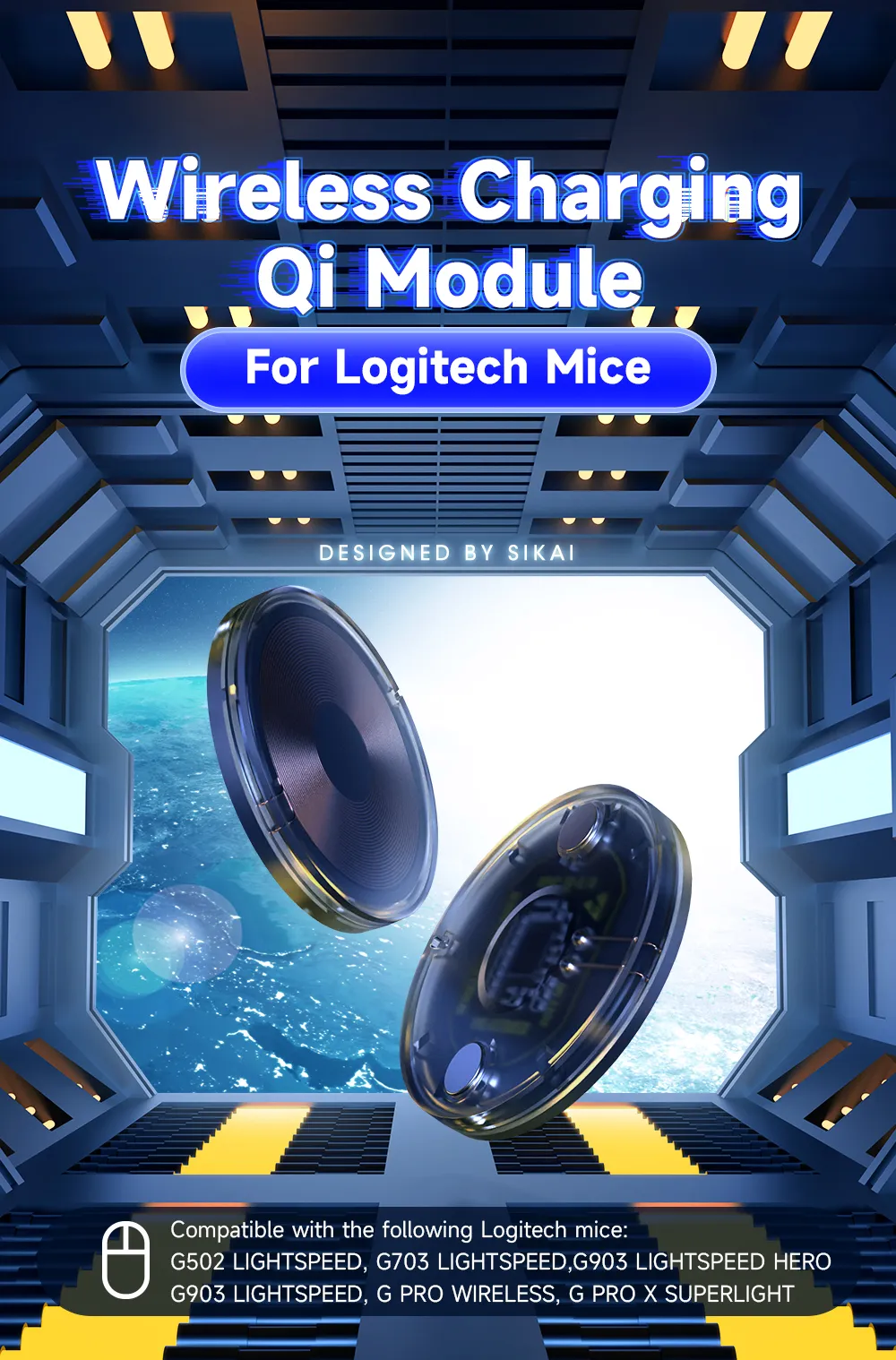 Qi Wireless Mouse Module for Logitech Pro 2 Lightspeed G502 X Plus G703 ...