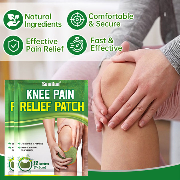 12pcs Knee Pain Relief Patches Self Heating Wormwood Knee Patches For ...