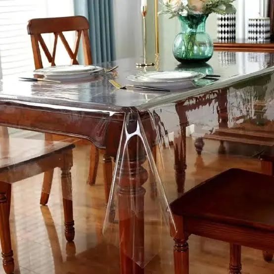 Transparent Clear Dining Table Cloth / Cover Plastic Table Cover ...