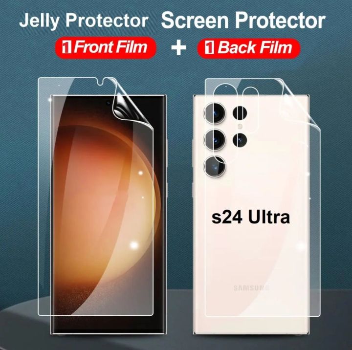 Samsung Galaxy S24 Ultra Screen protector and back jelly hydrogen film ...