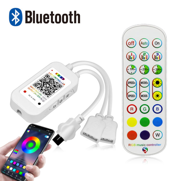 DC12V/24V Bluetooth APP 4 pin RGB controller 1 to 1 or 1 to 2 Smart LED ...