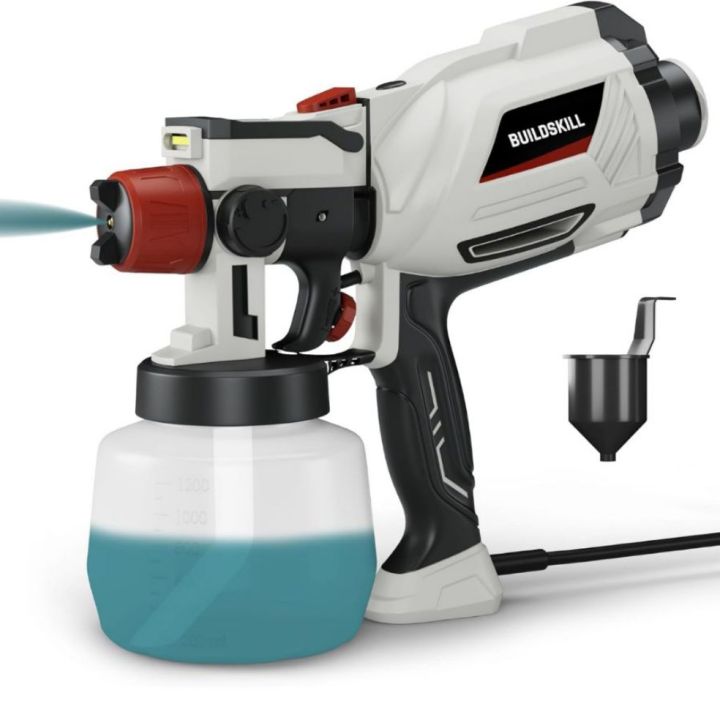 BUILDSKILL Paint Sprayer with LED Light | 1200ml Large Tank | 600w ...