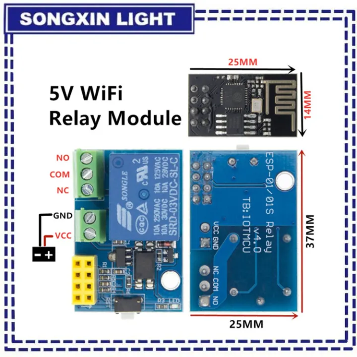 NEW ESP8266 ESP-01/01S 5V WiFi Relay Module Things Smart Home Remote ...