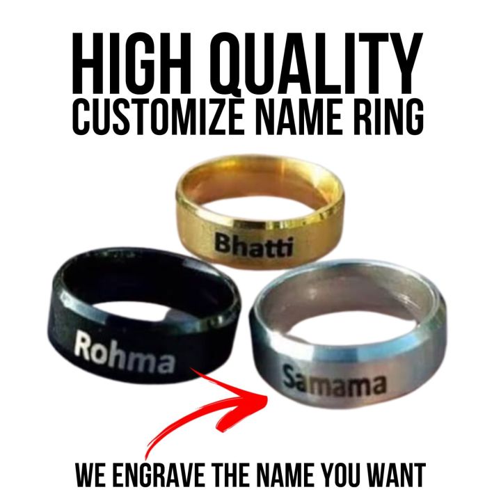 Ring (challa) titanium ring customized name | Daraz.pk