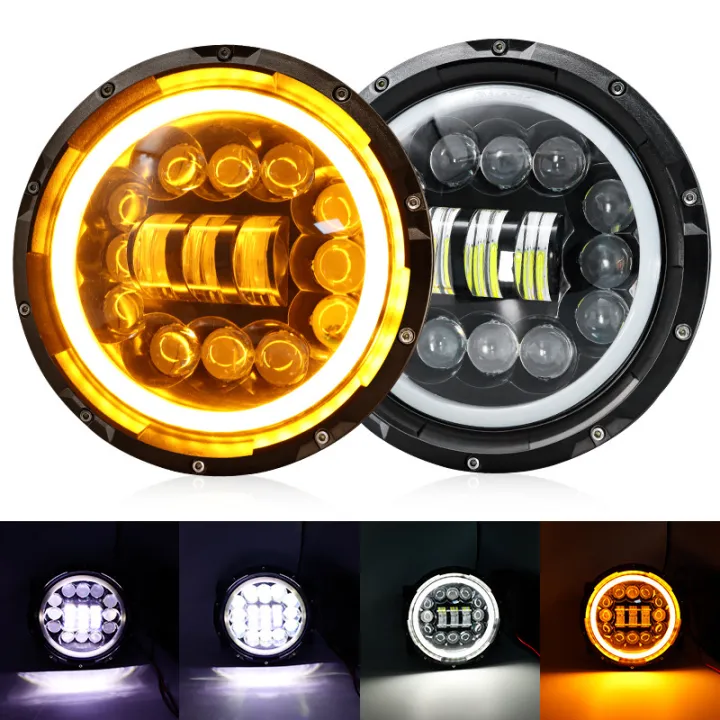 7 Inch LED Headlight H4 90W DRL for Car Jeep Motorcycle for Jeep ...
