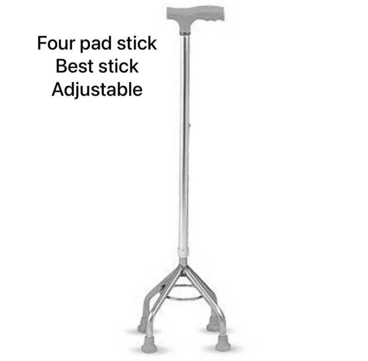 Four Pad Walking Stick – Adjustable Height Stick with Stable Quad Base ...