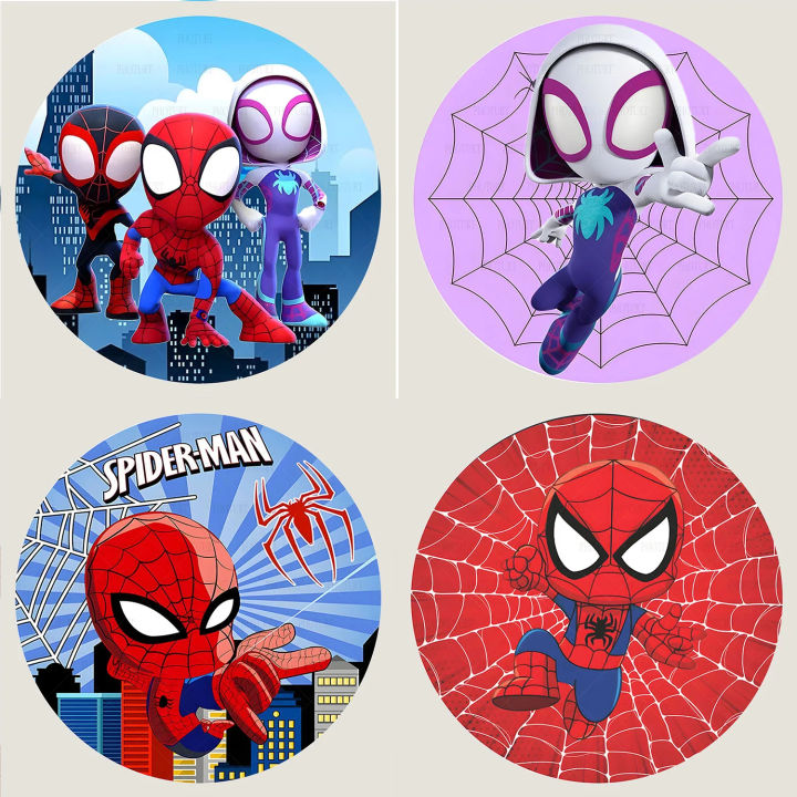 Spiderman Decorations Round Spidey and Amazing Friend Circle Banner ...