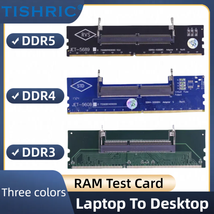TISHRIC DDR3 DDR4 DDR5 Memory RAM Connector Adapter Laptop to Desktop ...