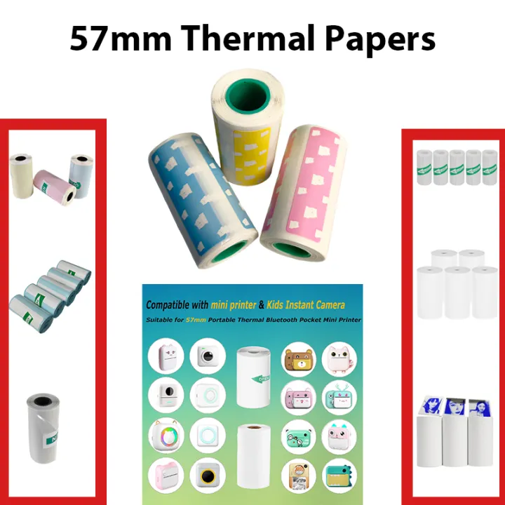 Mini Thermal Printer Paper Rolls Thermal Plain Paper for Mini Portable ...