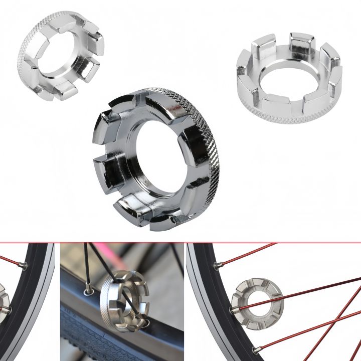 8 in 1 Bicycle Spoke Wrench Tool, Steel Spoke Nipple Key for Wheel ...
