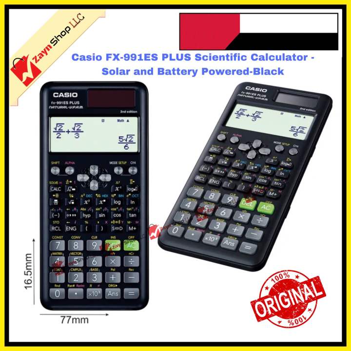 Casio FX-991ES PLUS- Scientific Calculator - Solar and Battery Powered ...