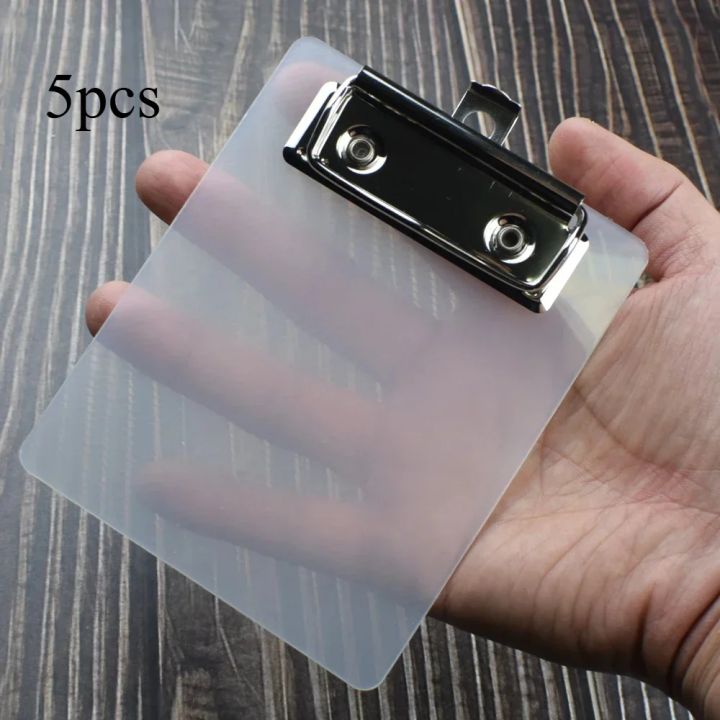 5Pcs Mini Transparent Clipboard Small File Folder Organizer Writing ...