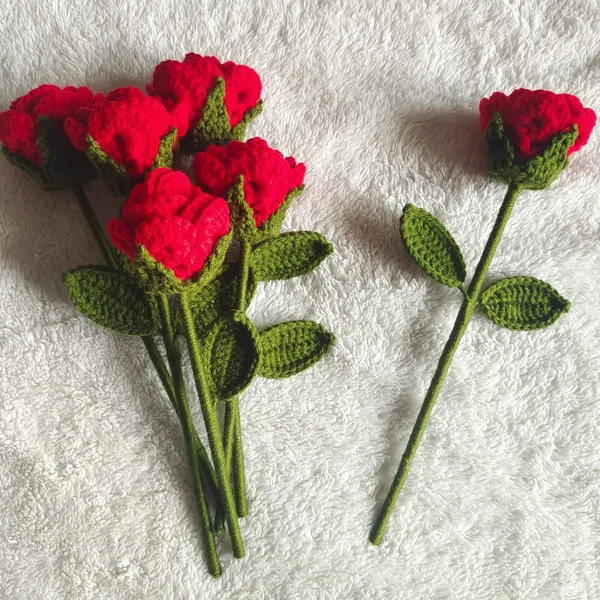 Handmade crochet flower/Red rose | Daraz.pk