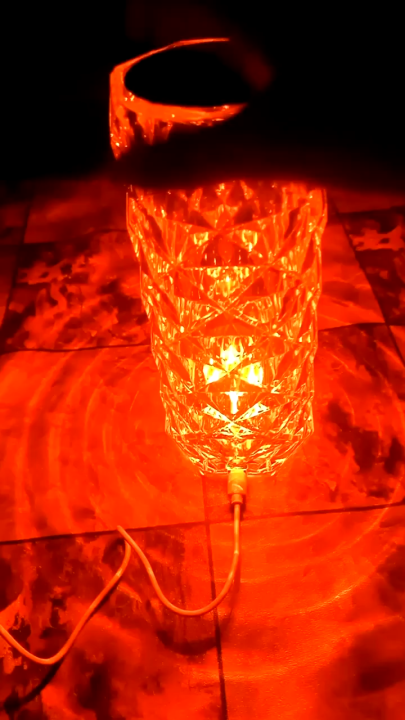 RGB Crystal Rose Diamond Table Lamp – 16 Color Mood Light | Touch ...