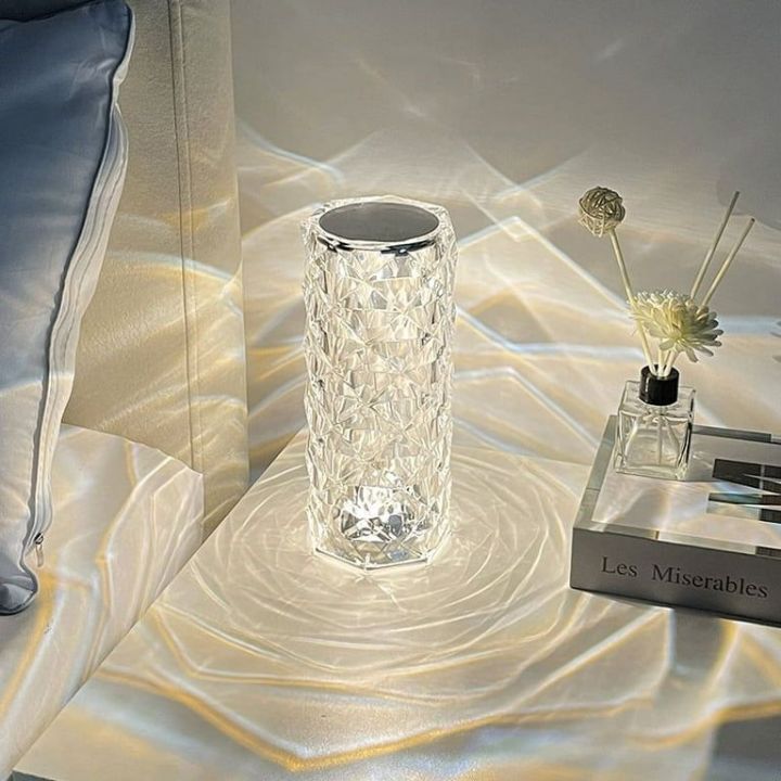 Large Crystal Lamp Rose Light - Crystal Diamond Lamp 16 Colors Changing ...