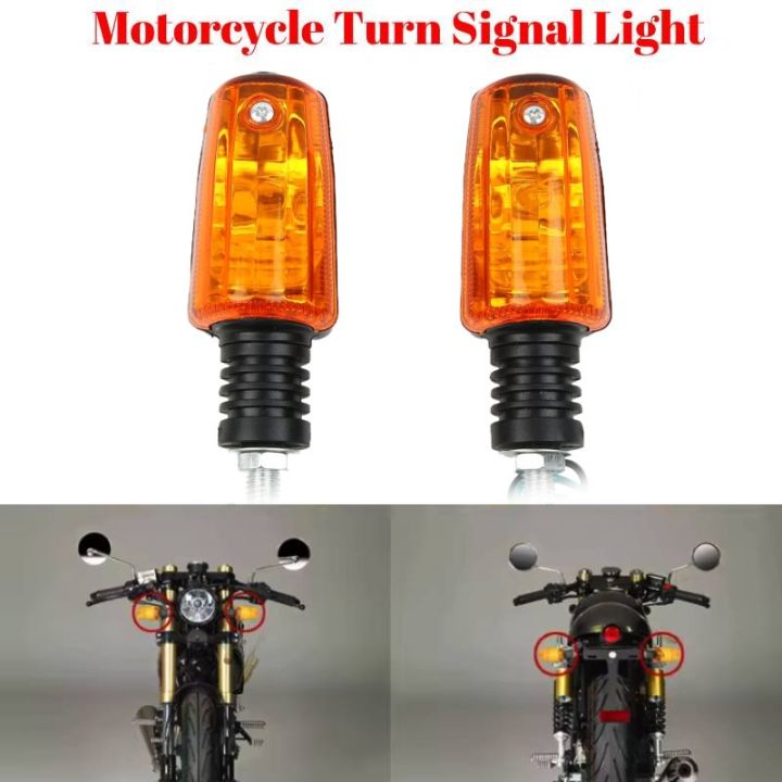 Motorcycle Turn Signals Amber Lights Unversal 12V Moto Bulb Indicators ...