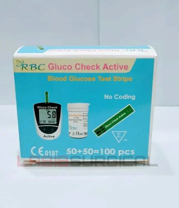 Gluco Check Active Blood Glucose Monitor Test Strips/Diabetics Test ...