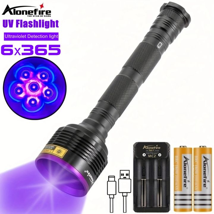 30W 6x365nm Led Blacklight UV Flashlight Money Ore Pet Stains Invisible ...