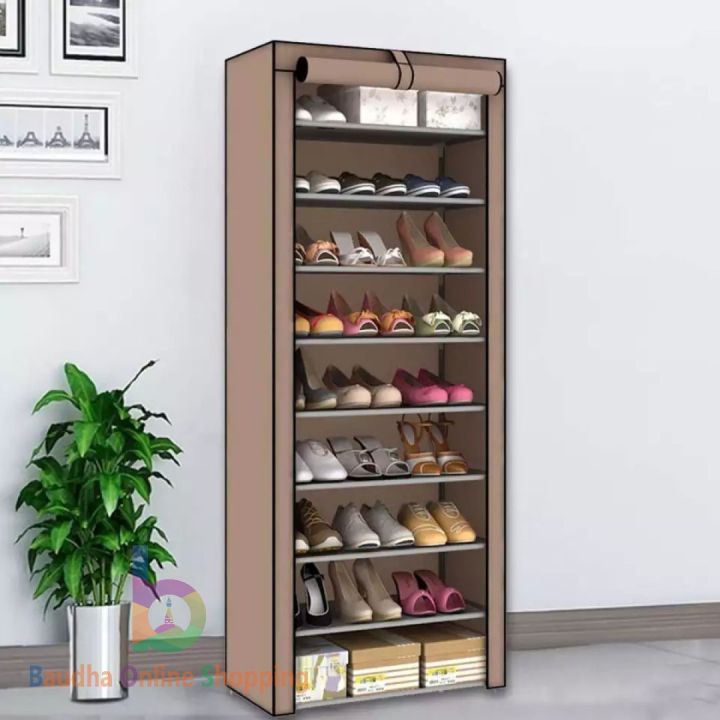 9 Layers Portable And Folding Shoe Rack (60 X 30 X 140 Cms) | Daraz.com.np
