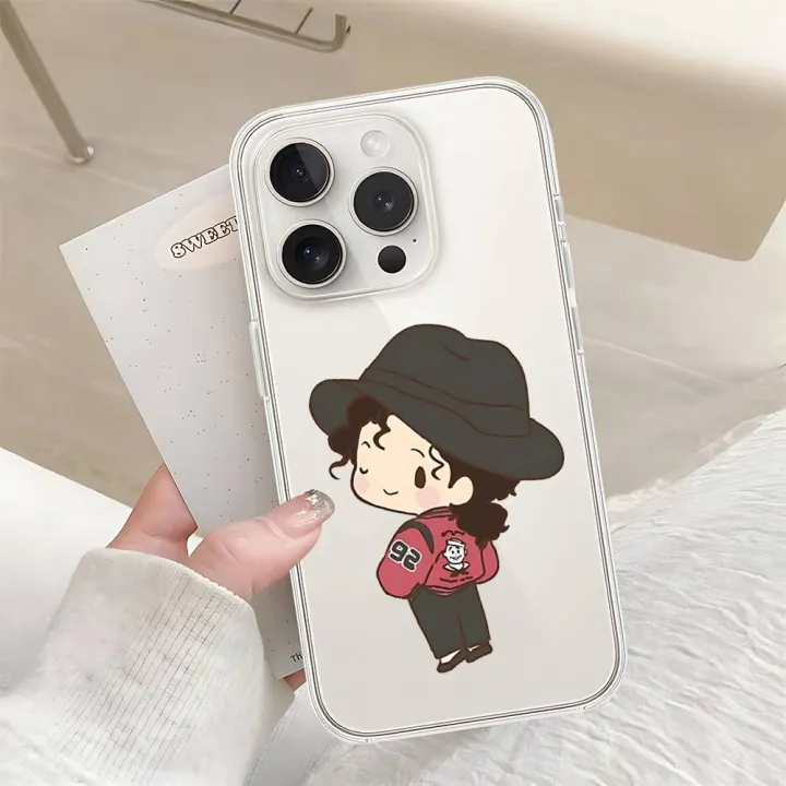 Cute Cartoon M-Michael J-Jackson Phone Case For Iphone17 16 15 11 13 14 ...