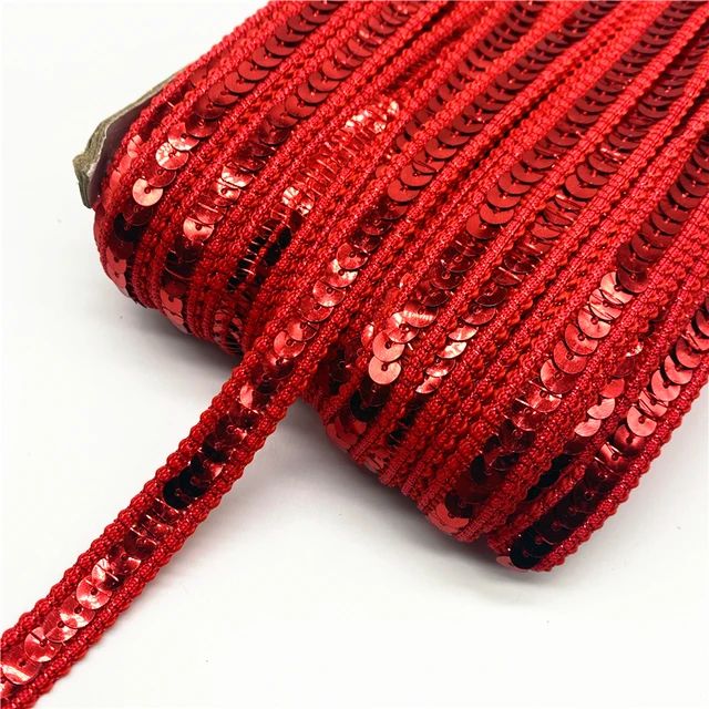 1.2 cm 3 Yards Colorful New Sequins Ribbon Lace Trim Sequin Sewing ...