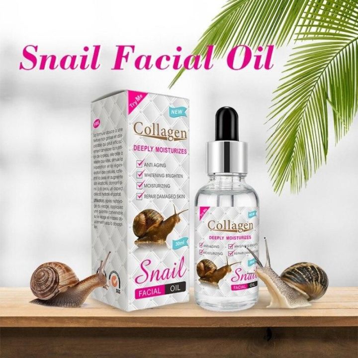 Collagen Snail Facial Oil Anti-Wrinkle Anti Aging Whitening Brightening ...