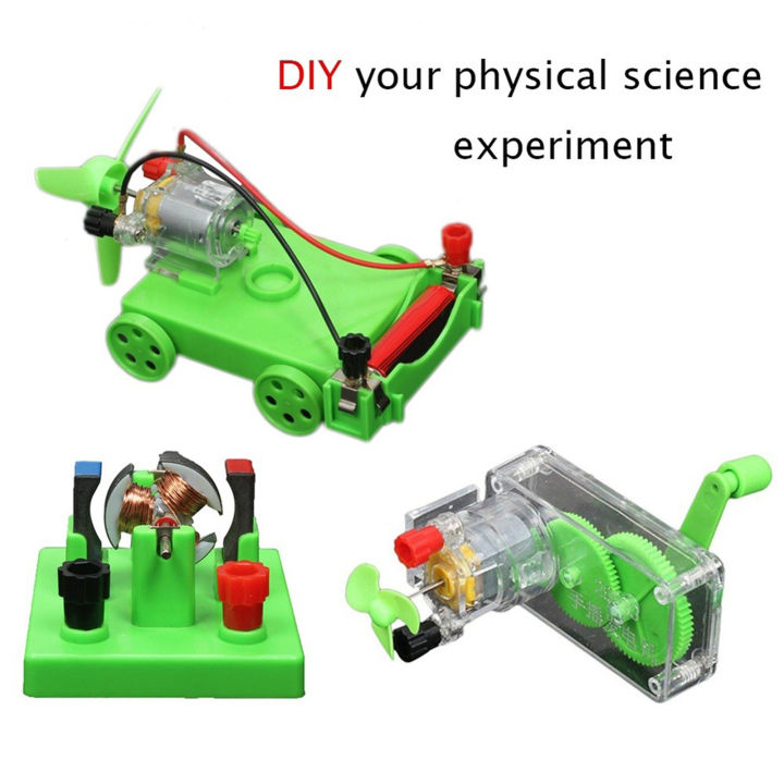 DIY Hand Crank DC Generator Model Fan Kit Science Experiment Education ...