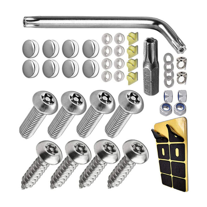 1set Car Modified Stainless Steel Screws Anti Theft Auto Security ...