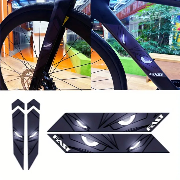 Pack of 4 riding stickers anime eye kill road bike inclined tube ...
