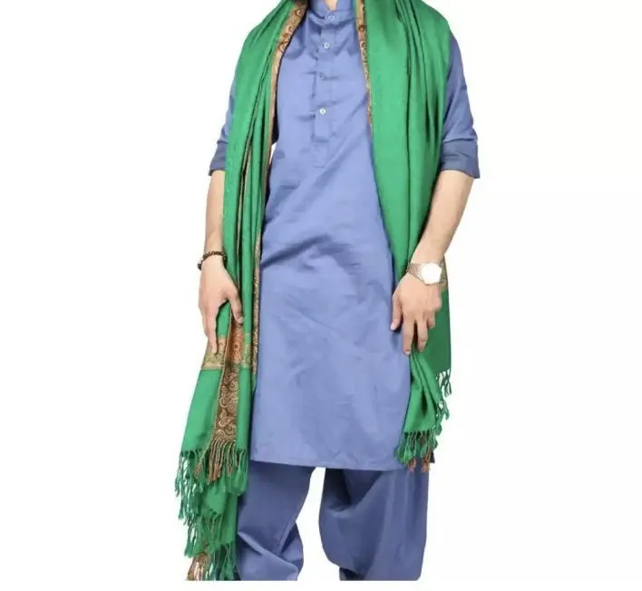 Green Baghdadi lraqi style 4 Border Gents shwl sale price | Daraz.pk