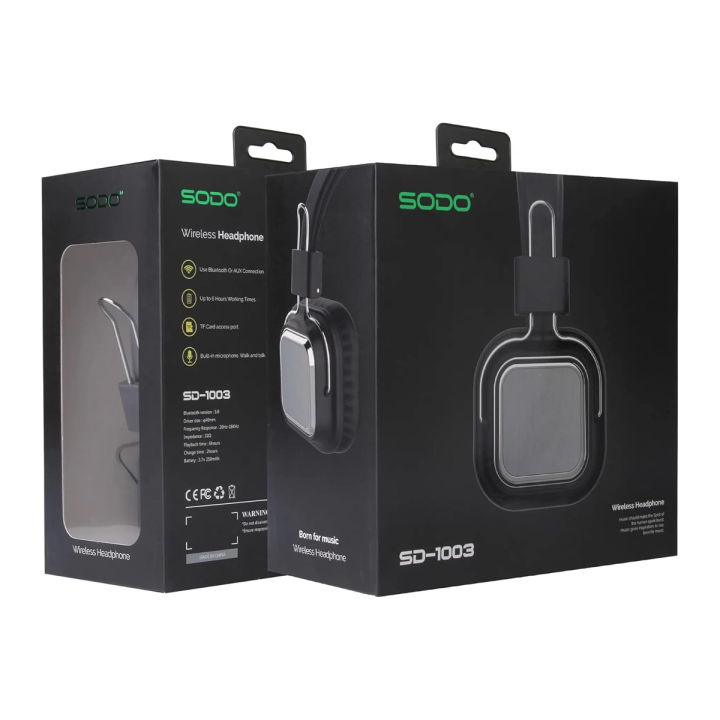 SODO SD-1003 Bluetooth Headphones 10+ Hours Talk Time Crystal Clear ...