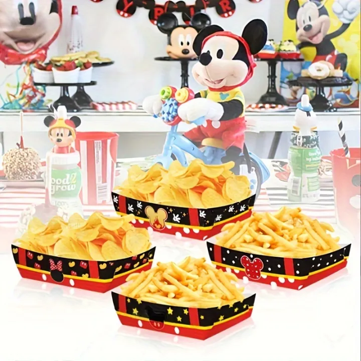 Disney Mickey Paper Food Serving Trays Candy Snacks Popcorn Box Kids ...