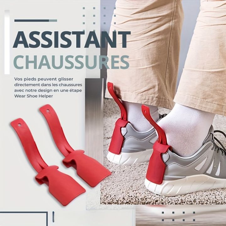 2pcs Shoe aid Lazy Shoes Helper, Shoe Horn Shoe, Lifting Helper Plastic ...