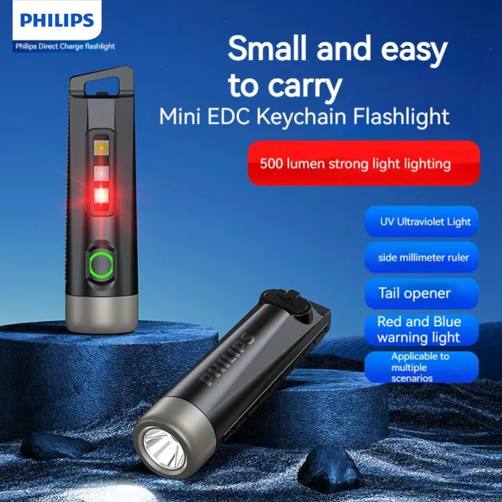 PHILIPS NEW EDC Flashlight LED Rechargeable Mini EDC Keychain ...