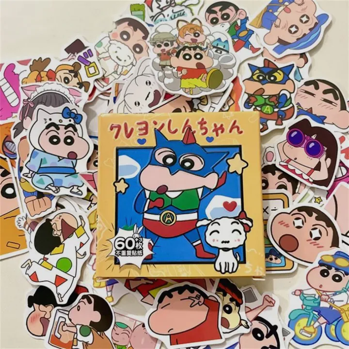 60Pcs Cartoon Crayon Shin-chan Stickers for Kids Girls DIY Laptop Phone ...
