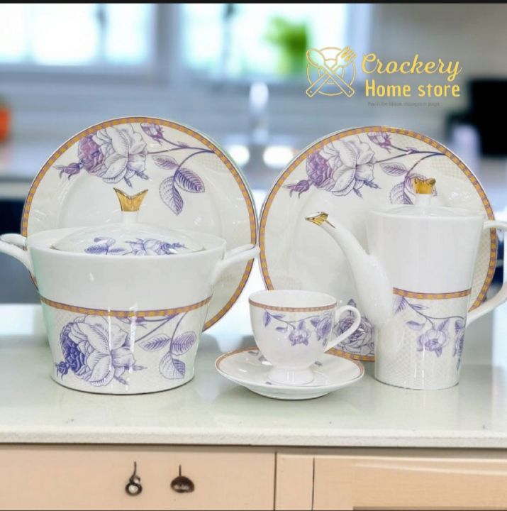 Premium 61-Piece Bone China Dinner Set - Perfect for Dining & Gifting ...