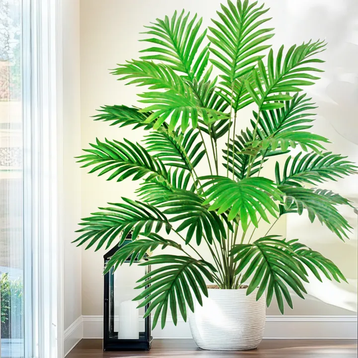 60-120cm Large Artificial Palm Tree Tropical Fake Plant Green Plastic ...