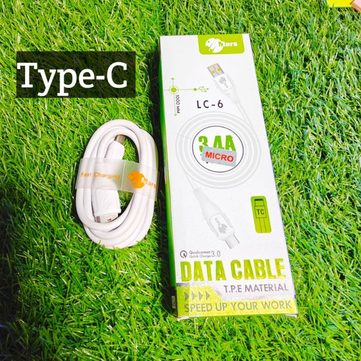 Mars Charging Cable For Type-C T.P.E MATERIALS Speed Up Your Work LC-6 Best Quality. | Daraz.pk
