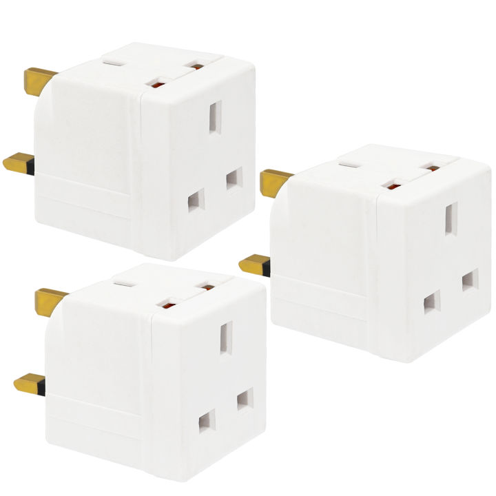 3PCS 3 Pin UK Socket Double Plug Adaptor, UK Wall Extension Socket ...