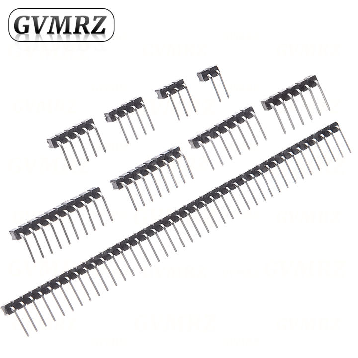 10PCS 1X/2/3/4/5/6/8/10/40 PIN Single Row Right Angle MALE PIN HEADER 2 ...