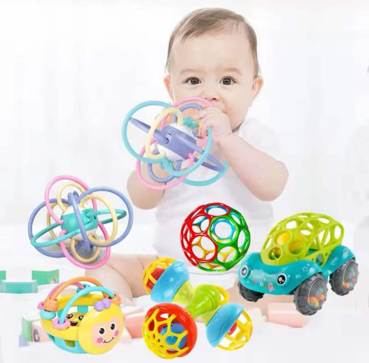 Baby Toys 0 6 Months Rattle Teether Development Games Sensory Toys Soft ...