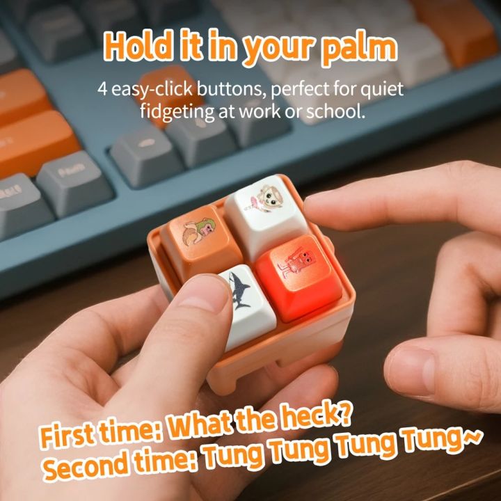 Tralalero Tralala Tungtungtung Wooden Stick Man 4 Button Keychain ...