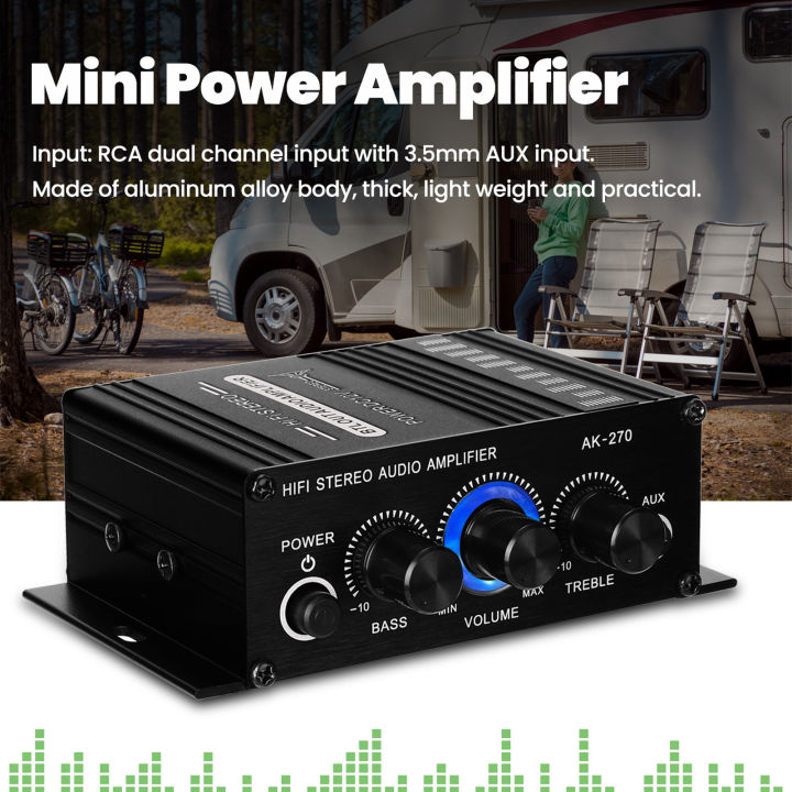 AK270 Mini Audio 2-Channel Stereo Power Amplifier Portable Sound ...
