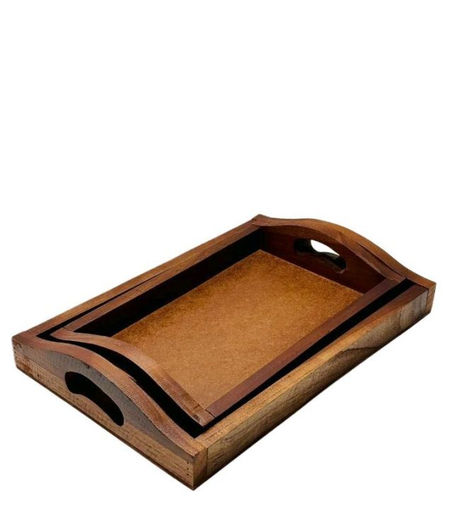 Wooden Heavy Tray / 2 Pieces Different sizes / Traditional Tray New ...