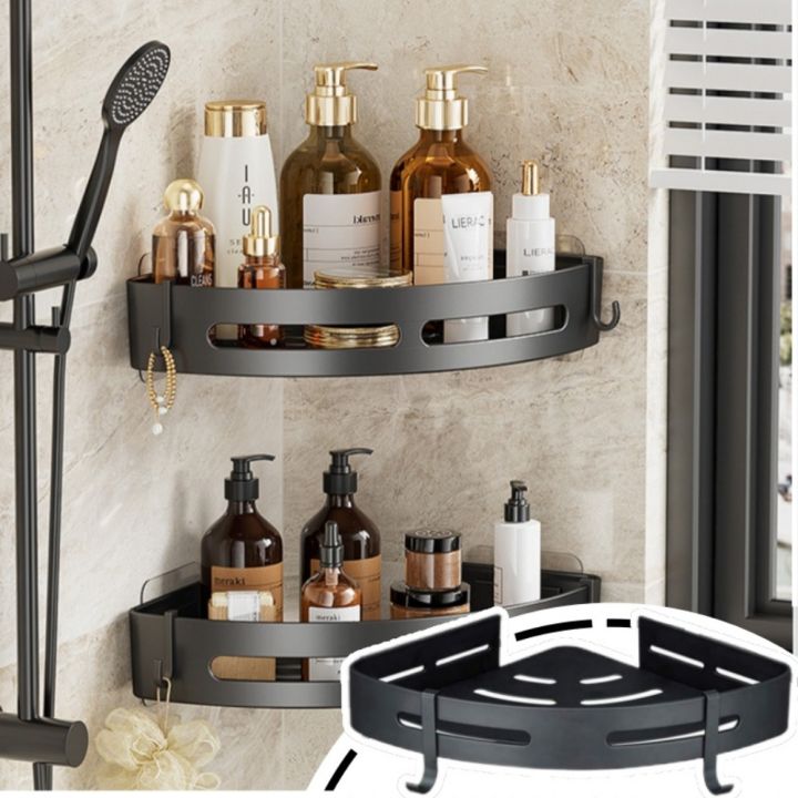 3PCS Bathroom Triangle Shelf Non Perforated Wall Mounted Bathroom ...